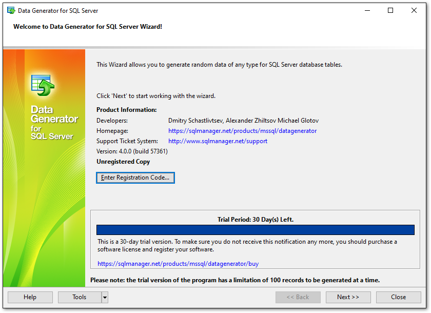 Online Documentation For Data Generator For Sql Server Sqlmanager